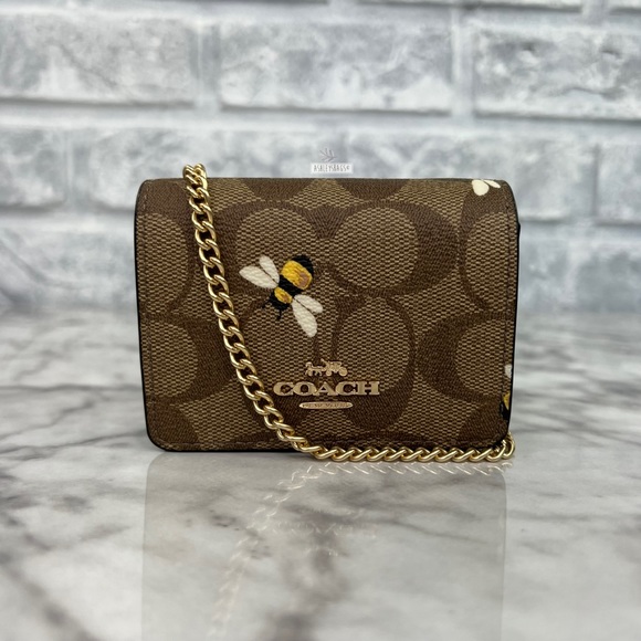 Coach | Bags | Coach Mini Wallet On A Chain Crossbody In Signature ...